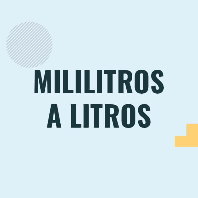 Como pasar mililitros a litros [ml a l]